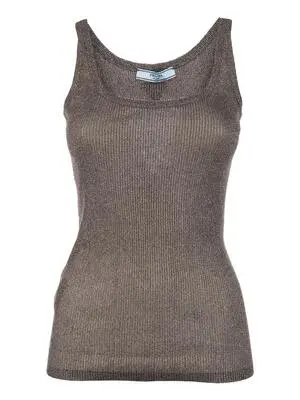 Prada Ribbed Metallic Knitwear Vest - Multicolor