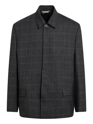 Balenciaga Checked Wool Jacket - Gray
