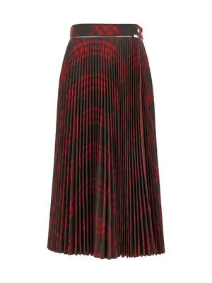 Burberry Pleated Skirt With Checked Pattern - Multicolor