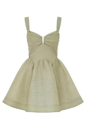 Zimmermann Mini Rebellion Drape Dress - Green