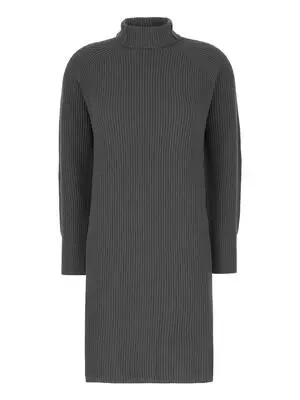 Max Mara Ribbed Turtleneck Dress - Multicolor