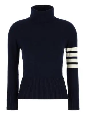 Thom Browne High Neck Sweatshirt With Signature Striping - Multicolor