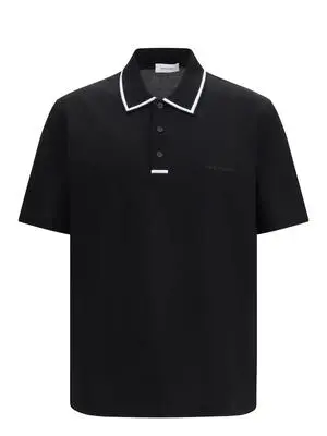 FERRAGAMO Stripe-detail Polo Shirt - Black