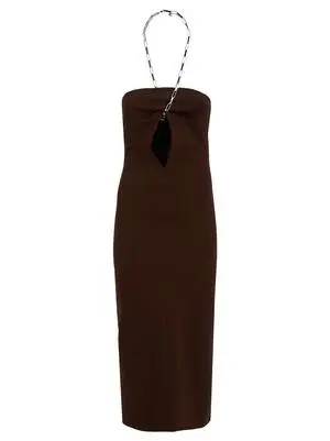 Attico Strapless Cut Out Chain Dress - Multicolor