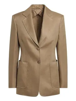 Max Mara Beige Linen Semi-fitted Single-breasted Blazer - Cream