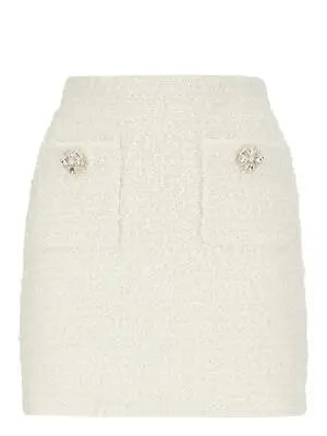 SELF-PORTRAIT Embellished Textured Skirt - Multicolor