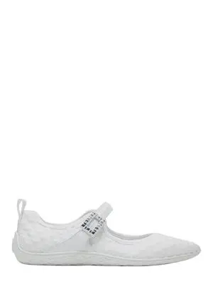 ROGER VIVIER Viv Low Ballerina Flats With Fabric Strap - White