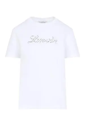 LANVIN Embroidered Script Logo T-shirt - White