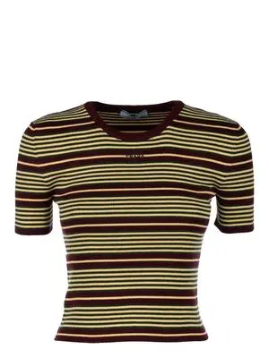 Prada Striped Knit T-shirt - Multicolor