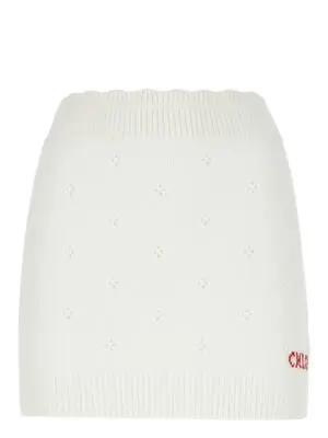 Chloé Knit Skirt With Logo Detail - Multicolor