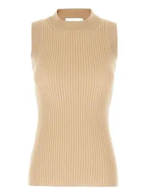 Sportmax Ribbed Knit High Neck Top - Multicolor