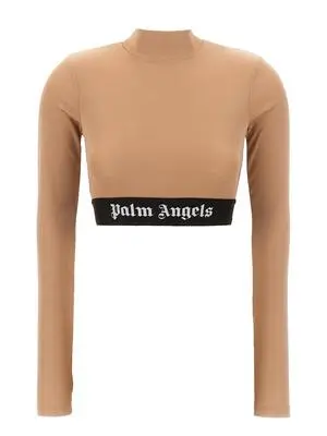 PALM ANGELS PALM ANGELS Cropped Ribbed Turtleneck With Logo Band