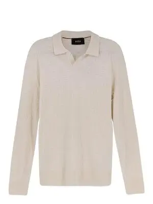 BOSS Silk Sweater With All-over Processing - Multicolor