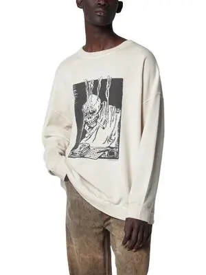 Our Legacy Angry Fan Mail" Print Cotton Blend Sweatshirt - Black