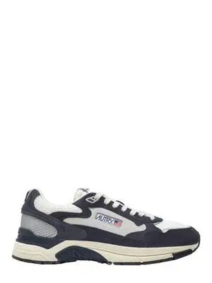 AUTRY Autry Hyperway Sneakers In Silver Mesh And Suede Blue