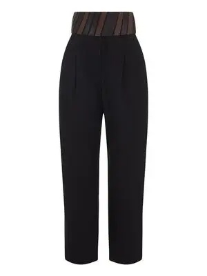 Alaïa Belted Wool Gabardine Pants - Multicolor