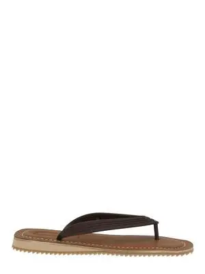 Miu Miu Leather Sole Flip Flop Sandals - Brown