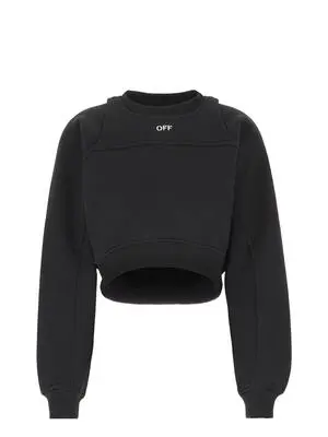 Off-White Cropped Sweatshirt - Multicolor