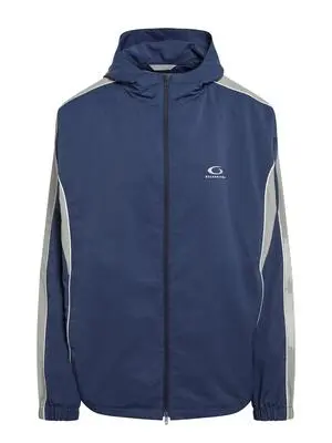 Balenciaga Washed Effect Technical Satin Track Jacket - Blue