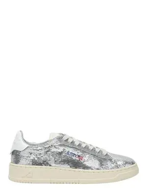 AUTRY Autry Dallas Sequin Lace-Up Sneakers Gray
