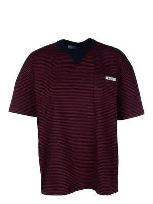 PRADA PRADA Striped T-Shirt With Pocket Detail