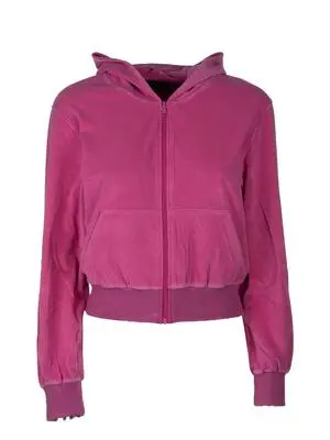 Balenciaga Embellished Velour Hoodie - Multicolor
