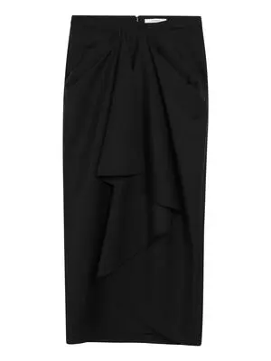 Givenchy Draped Skirt In Wool And Mohair - Black
