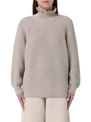 Max Mara Ribbed High Neck Sweater - Gray