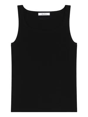 Max Mara Sleeveless Viscose Crêpe Knit Top - Black