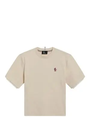 Moncler Cotton-blend T-shirt With Logo Patch - White