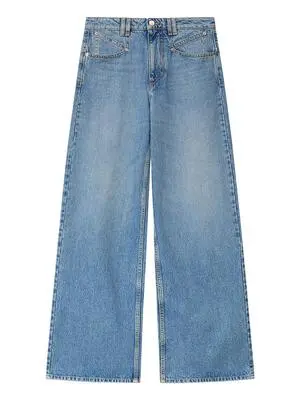 Isabel Marant Étoile Wide Leg Cotton Pants - Blue