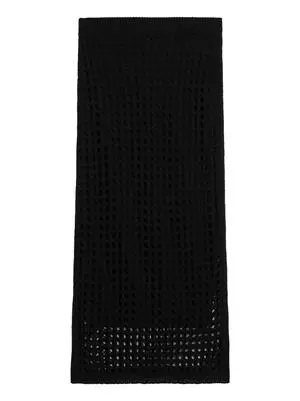 Max Mara Long Sheer Net Cotton Skirt - Black
