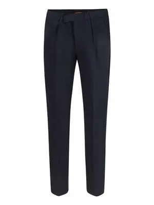 Zegna Cotton And Linen Tailored Trousers - Black