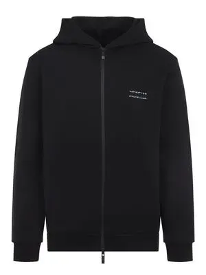 Moncler Cotton Fleece Zip-up Hooded Sweatshirt - Black