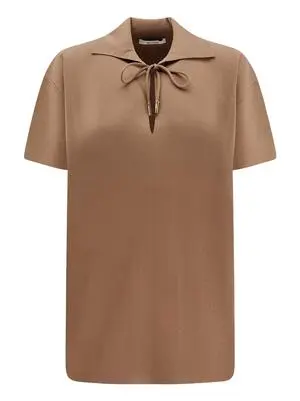 Max Mara Max Mara Viscose Blend Sweater With Drawstring Neckline Multicolor