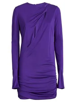 Versace Long Sleeve Ruched Dress - Multicolor