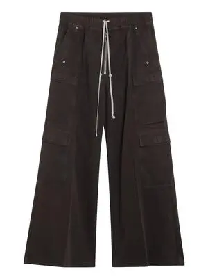 Rick Owens Dark Powder Grey Nylon Cargo Jumbo Belas Trousers - Brown