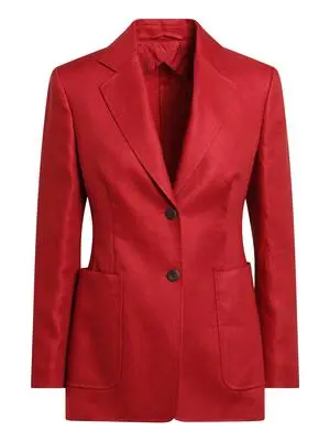Max Mara Semi-fitted Linen Blazer - Red