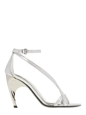 Alexander McQueen Silver Strappy High Heel Sandals - Multicolor