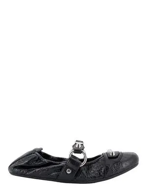 Balenciaga City Flat Ballerinas With Studded Buckle Strap - Multicolor