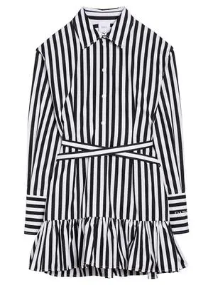 PATOU Striped Cotton Mini Chemisier Dress - Multicolor