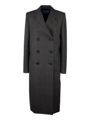 Prada Double-breasted Tailored Coat - Multicolor