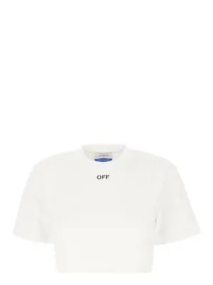Off-White Ribbed Cropped T-shirt - Multicolor