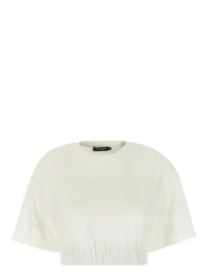 Dolce & Gabbana Cropped T-shirt With Logo Detail - Multicolor