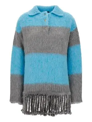 Etro Striped Knit Dress With Fringe Detail - Multicolor