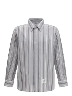 Thom Browne Madras Striped Armband Shirt - Gray