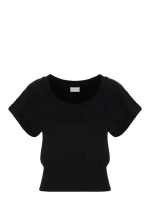 Dries Van Noten Ribbed Cropped T-shirt - Multicolor