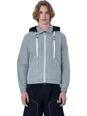 Moncler Havas Striped Zip-up Shirt Jacket - Blue