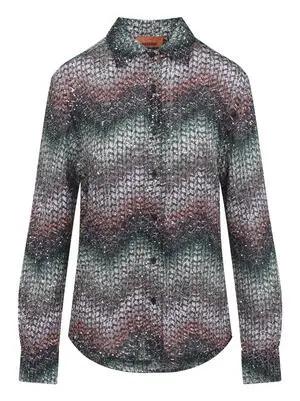 Missoni Missoni Multicolor Caperdoni Knitted Viscose Shirt With Rhinestones Multicolor