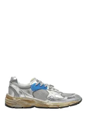 GOLDEN GOOSE Golden Goose Dad-Star Sneakers In Laminated Leather And Mesh Silver